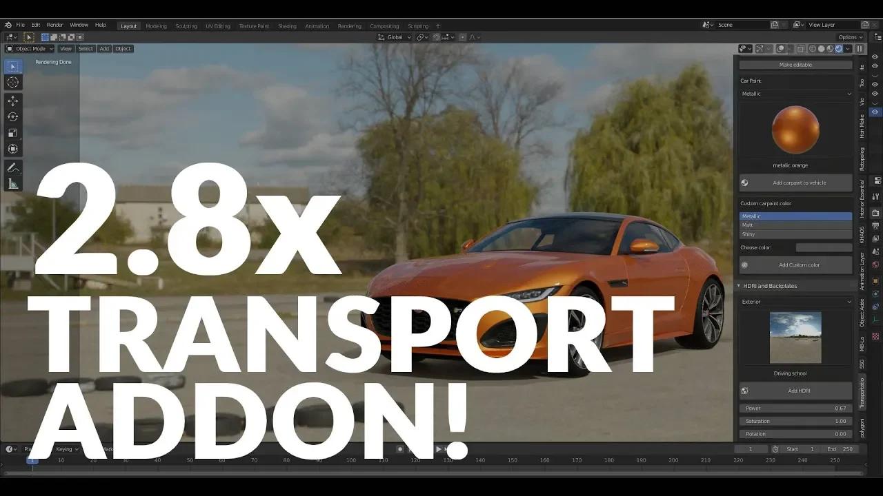 BLENDER 2.8x - TRANSPORTATION ADDON!