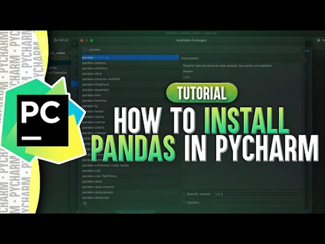 How To Install Pandas in PyCharm