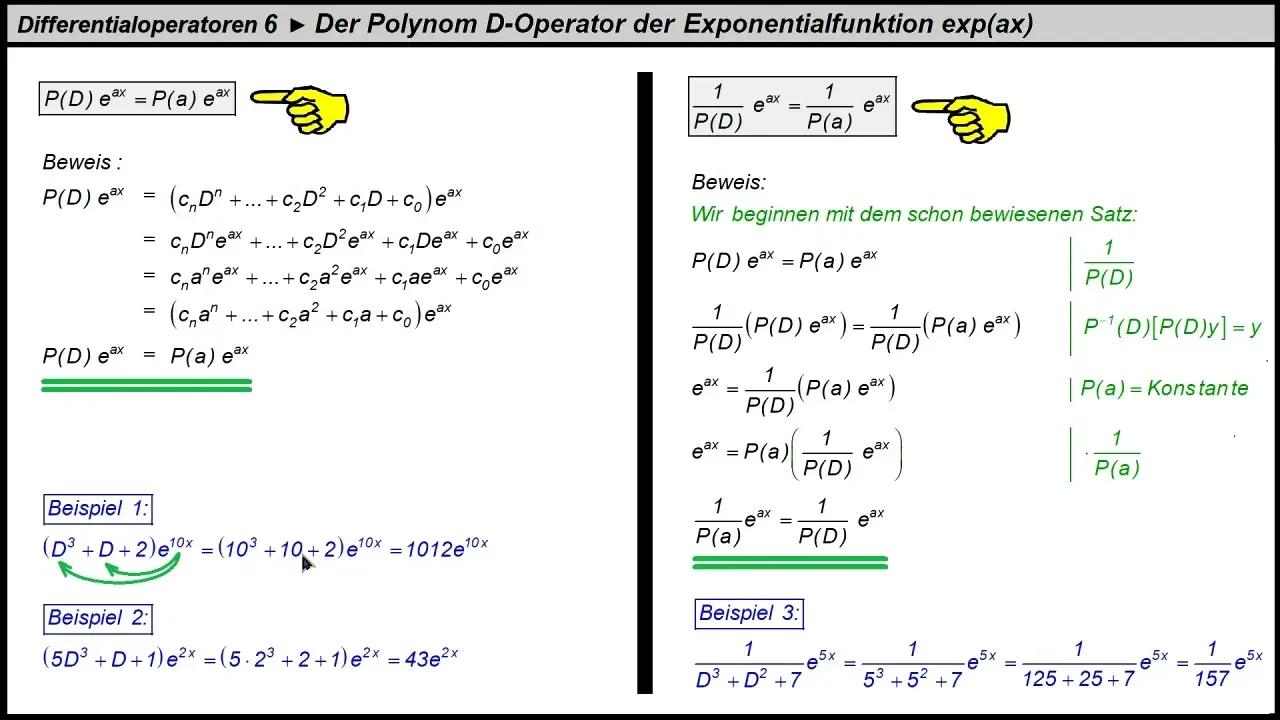Differentialoperatoren 6 Polynom D-Operatoren der Exponentialfunktion