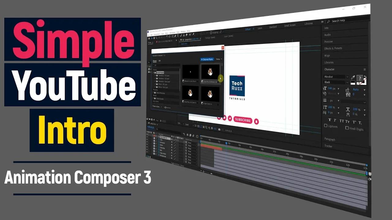 How to Create a Simple YouTube Intro Using Animation Composer 3 | After Effects Tutorial