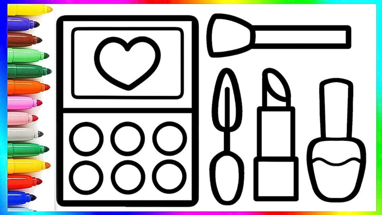 Easy Markup drawing for kids🌈🎊 How to draw Makeup 🔵🟡🔴easy drawing🎨kids ...