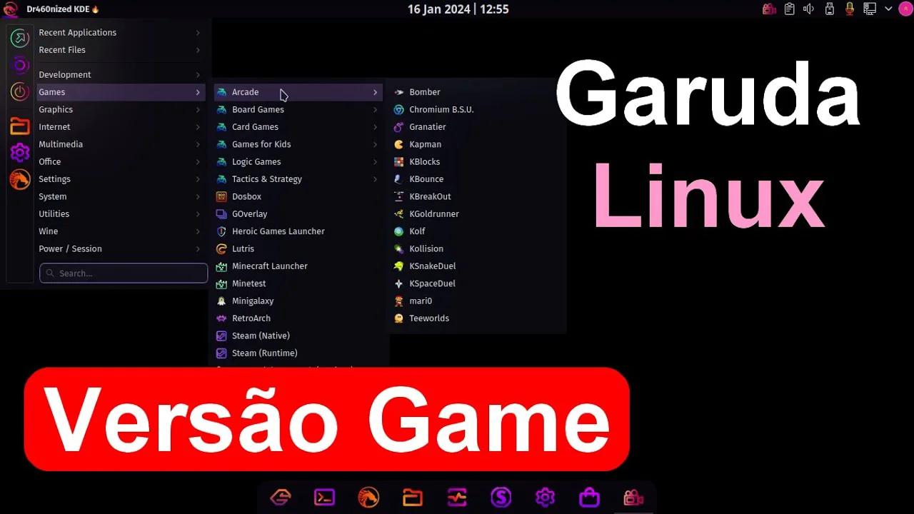 Garuda Linux Dragonized Gaming Edition. Um dos mais bonitos do mundo linux