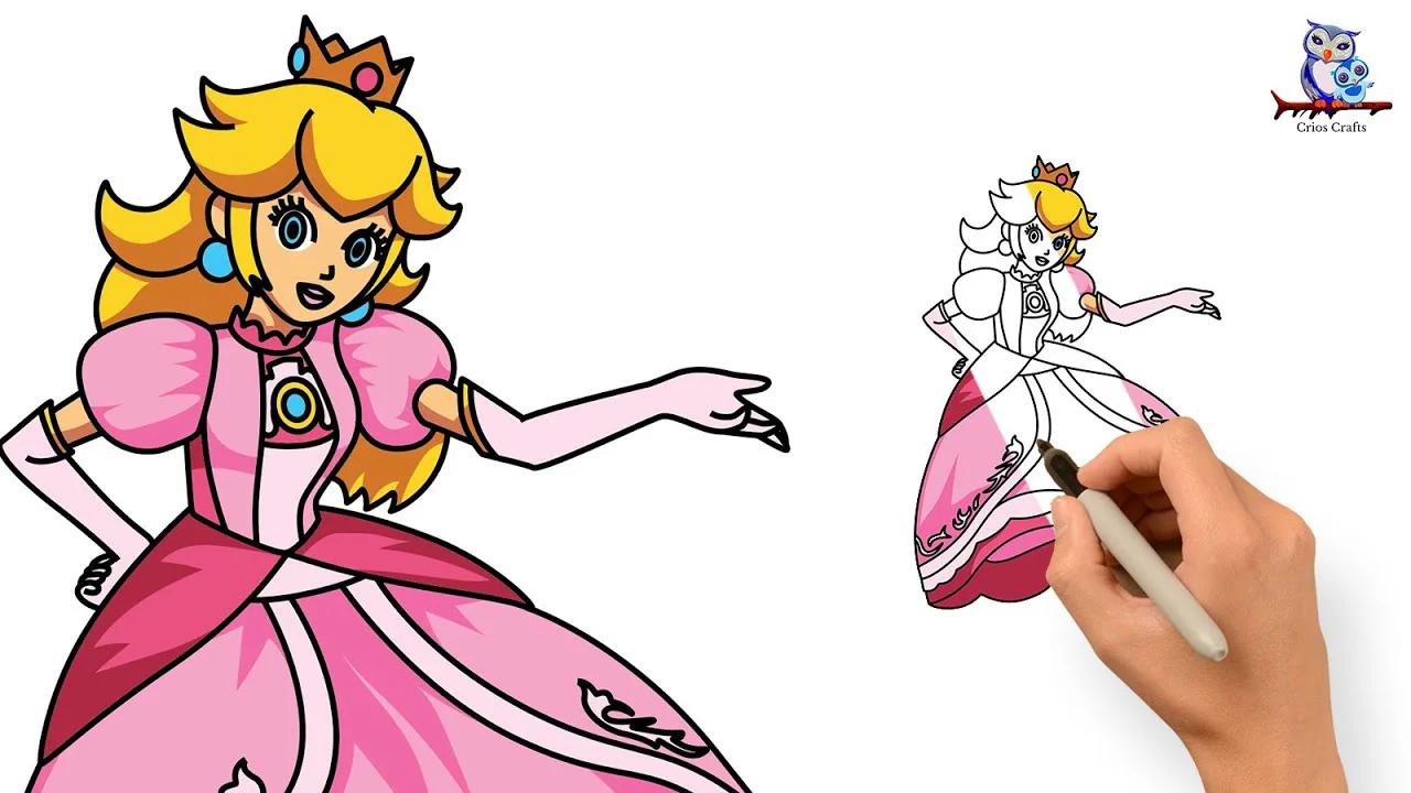How to Draw Princess Peach - Super Mario Bros Movie