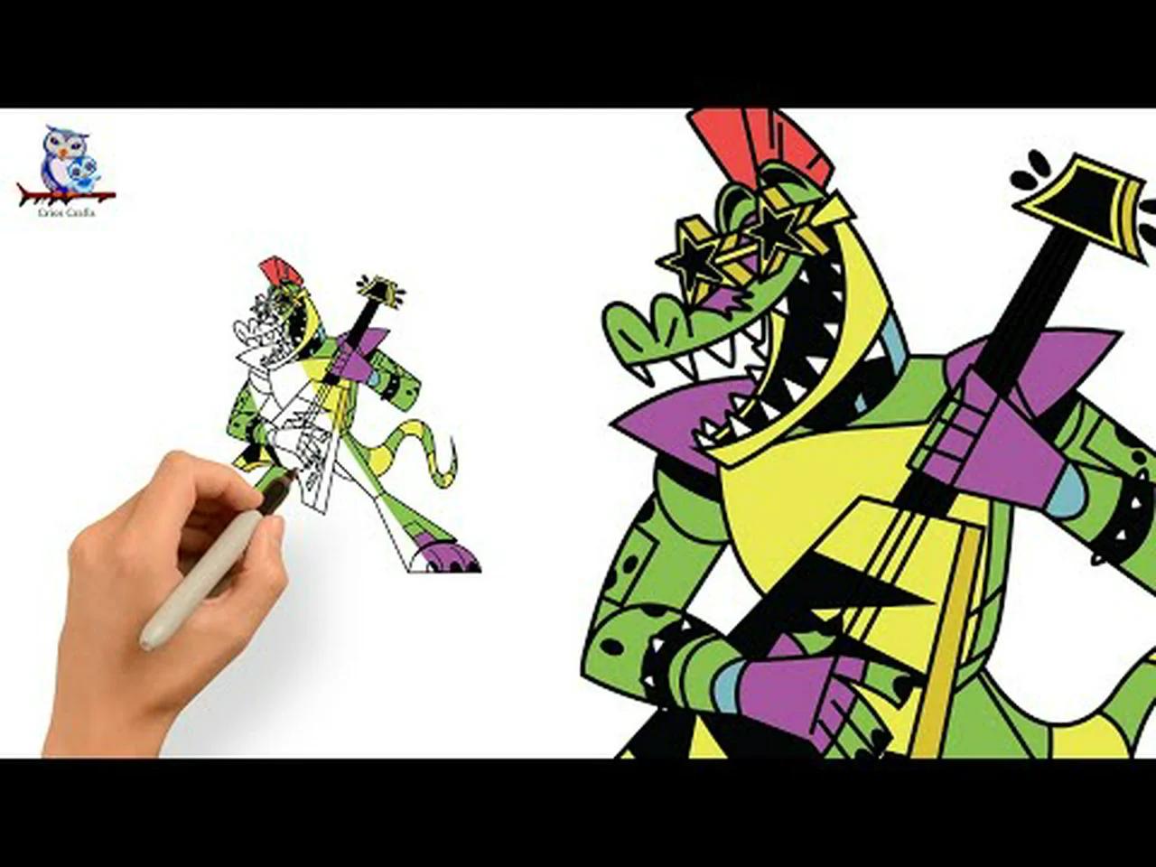 How To Draw Glamrock Monty FNAF Security Breach - Tutorial