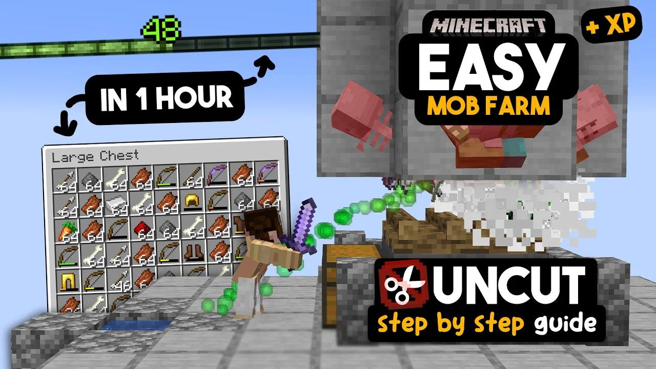 [UNCUT TUTORIAL] EASIEST Mob XP Farm in Minecraft - 1100 Items Per Hour ...