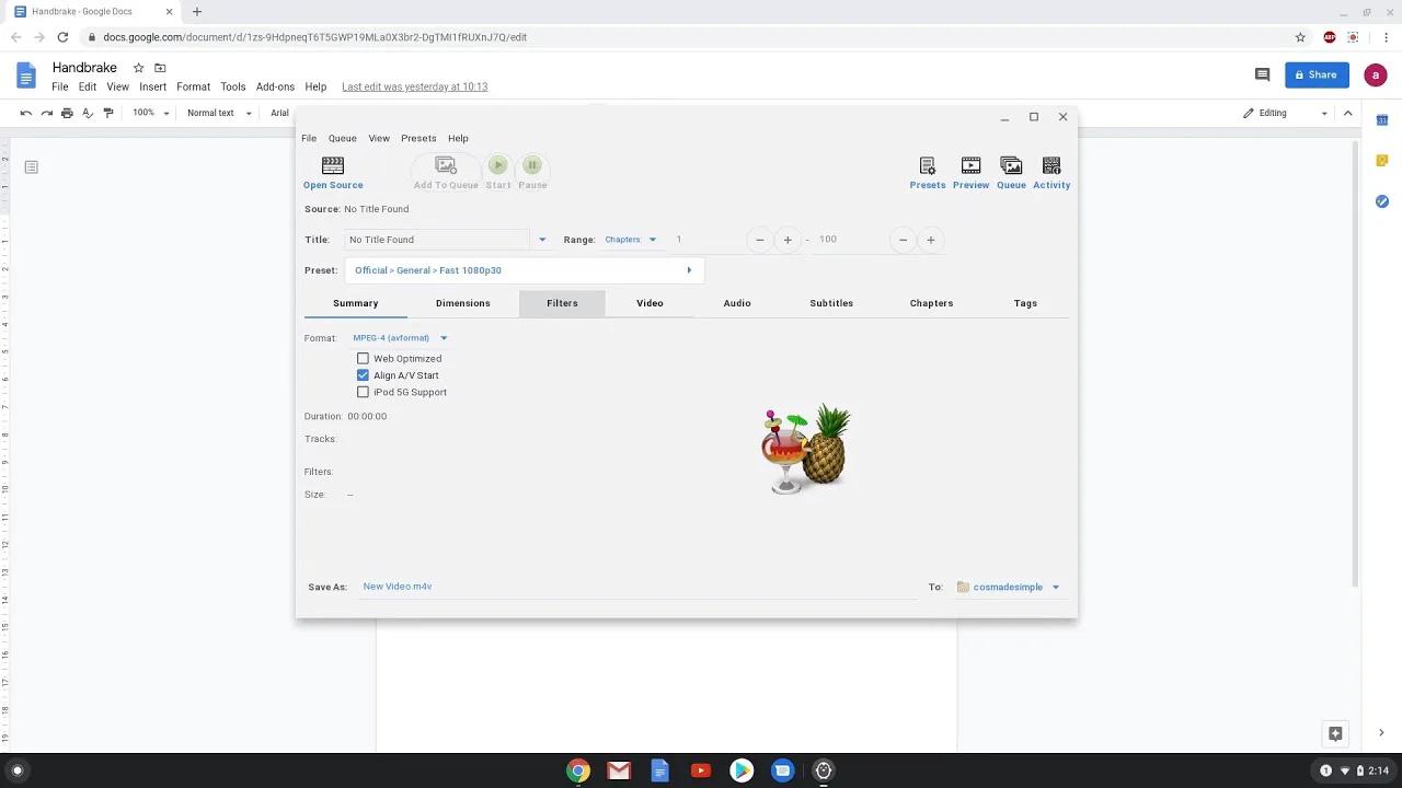 How To Install Handbrake Video Transcoder On A Chromebook