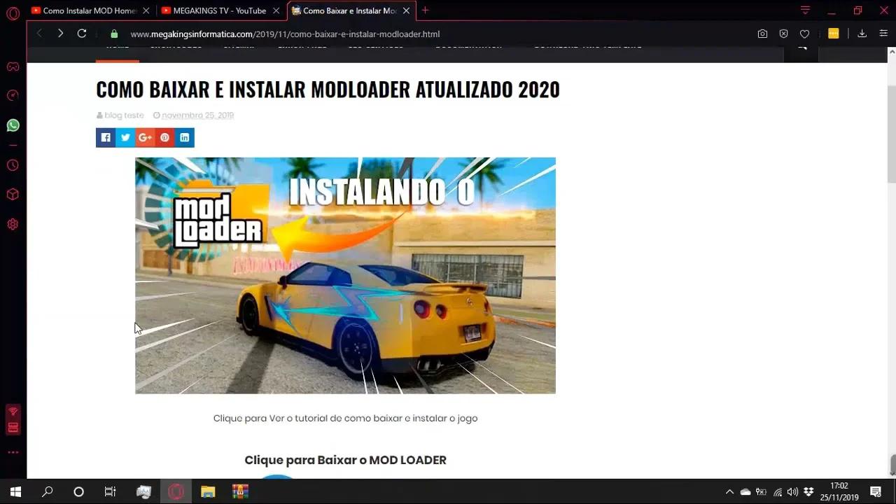 COMO BAIXAR E INSTALAR MODLOADER ATUALIZADO 2022!!!