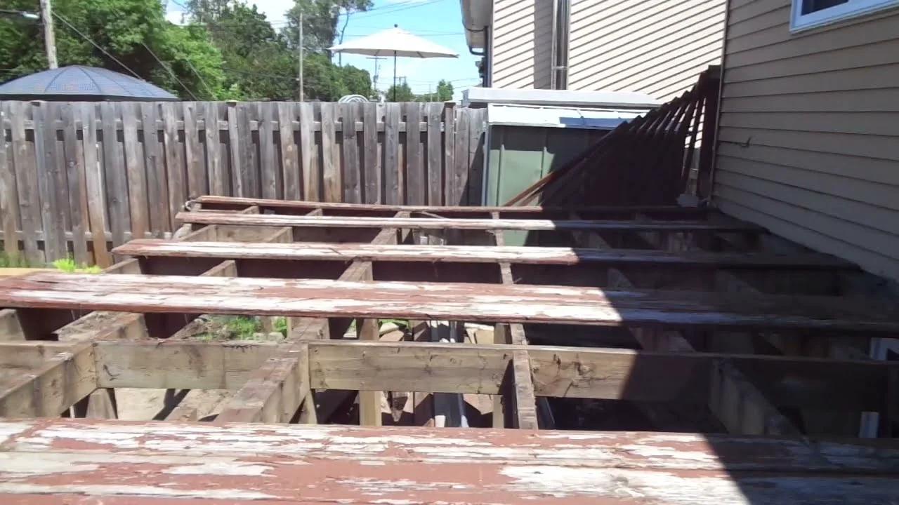 Dismantling a deck - removal of the top - a days work in 30 seconds