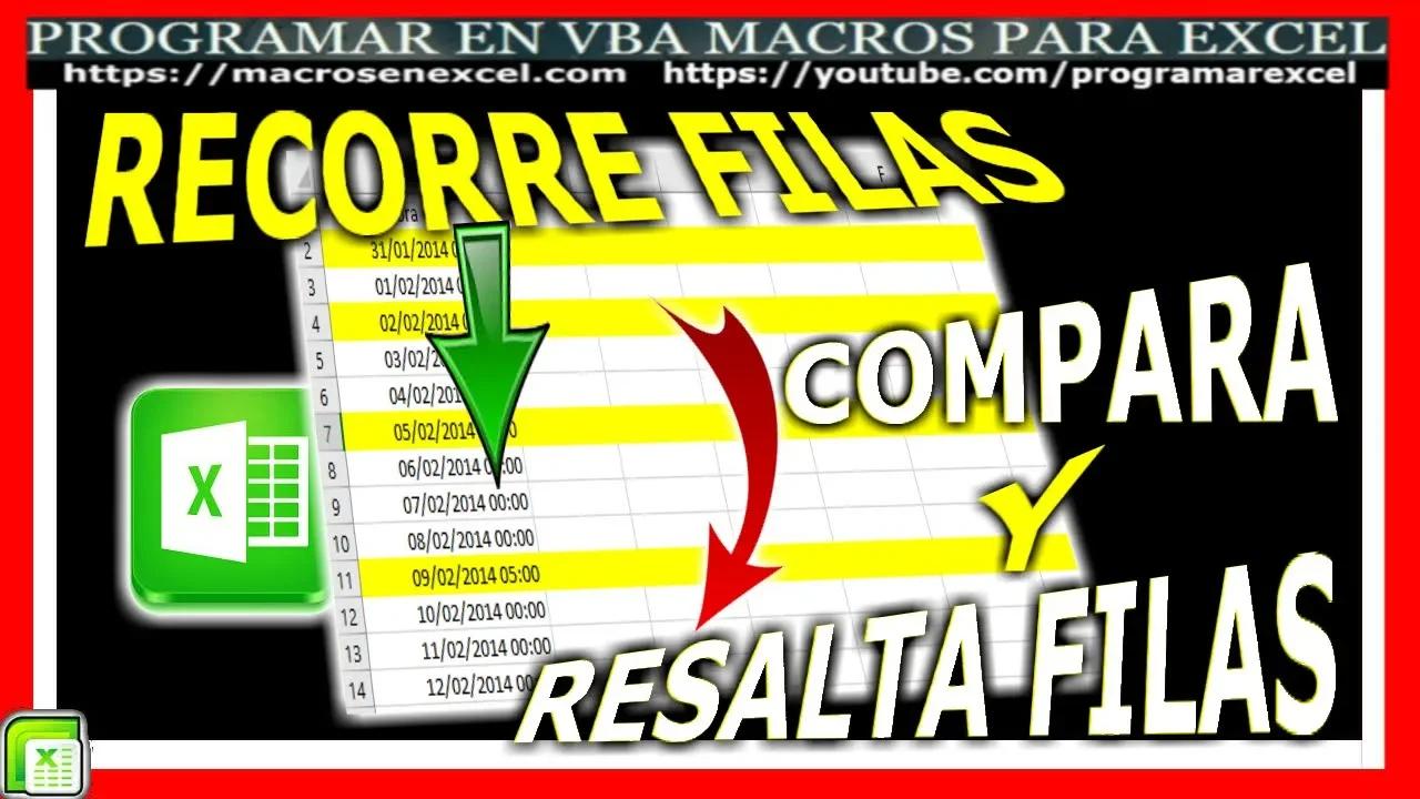 82 ️ Como RECORRER FILAS 🔥 Comparar y RESALTAR FILAS en EXCEL VBA