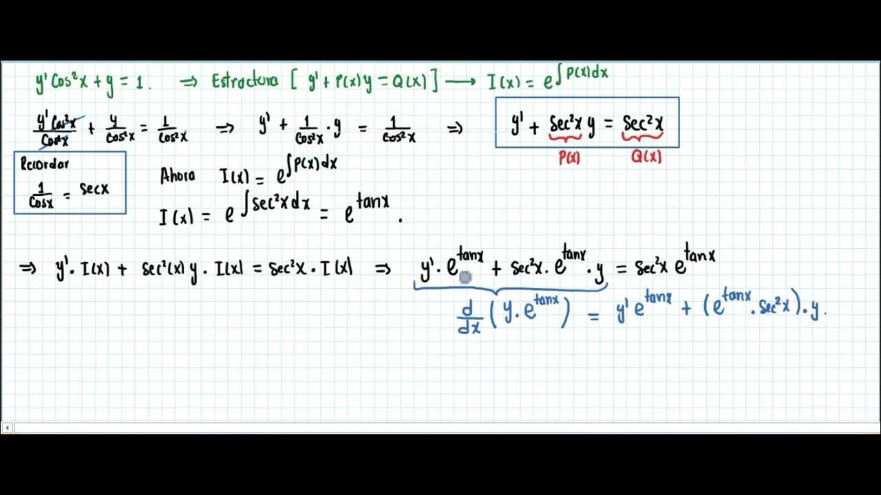 Solución de ecuaciones diferenciales por Factor integrante