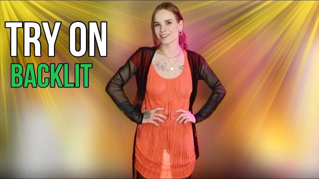 Try on transparent dresses: Shining style backlit