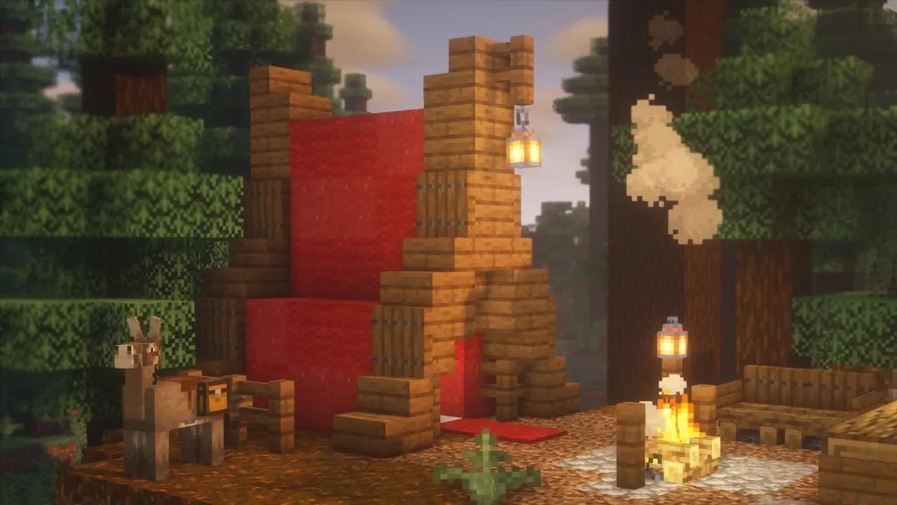 Minecraft | How to build a Simple Campsite
