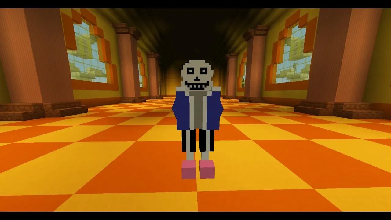 [Minecraft] Sans的第一波攻擊 (Sans' first attack)