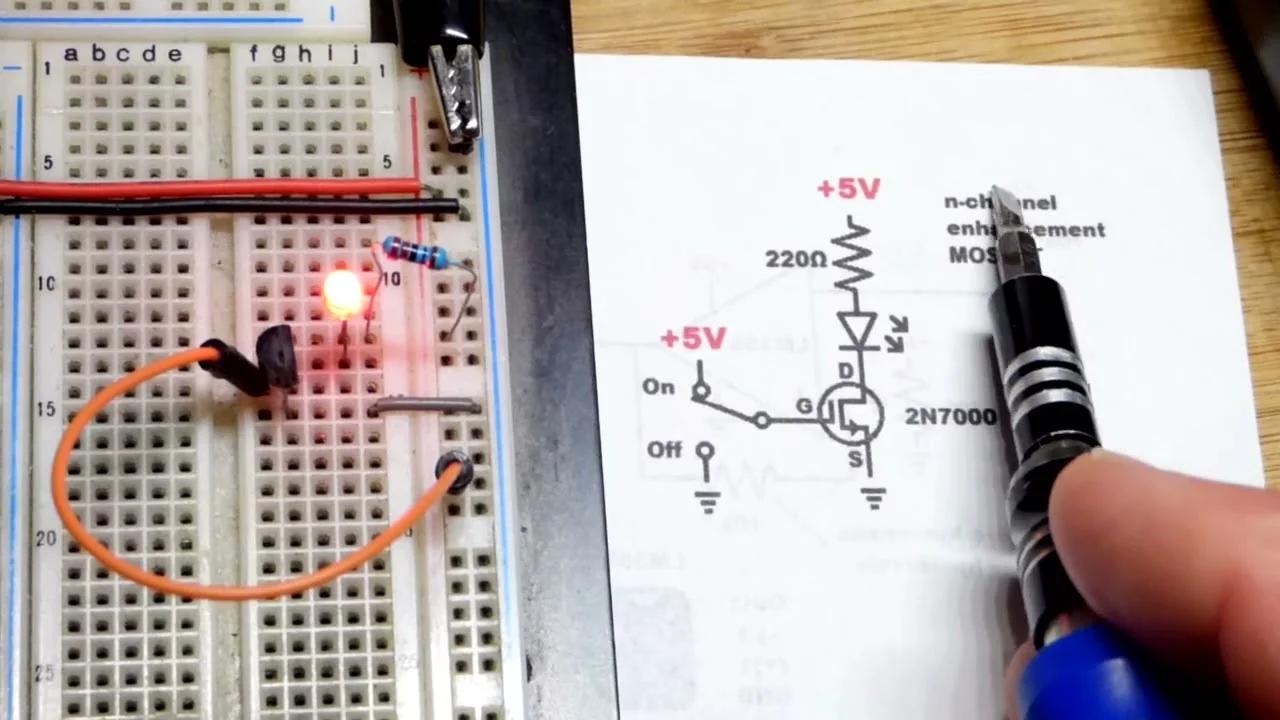 N Channel Enhancement MOSFET Switch circuit using 2N7000