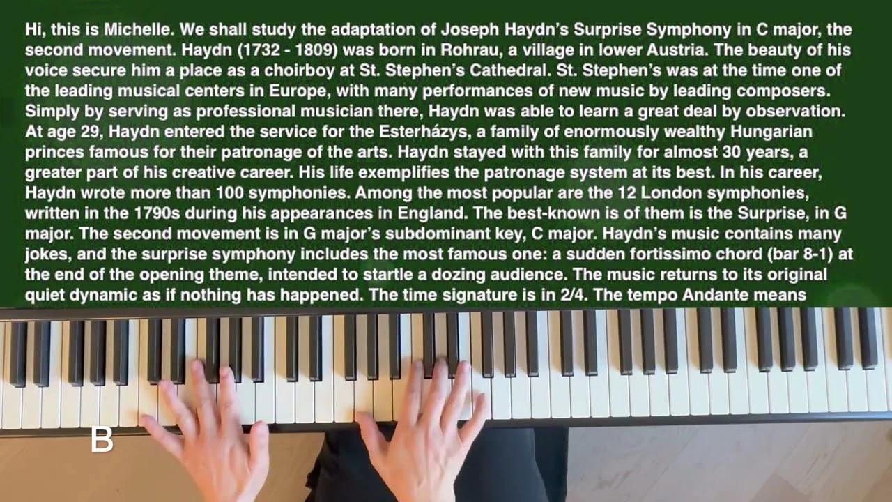 Free Piano Lesson (218), From Surprise Symphony Second Movement by ...