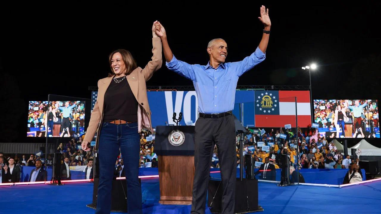 LIVE: Obama, Springsteen campaign for Harris