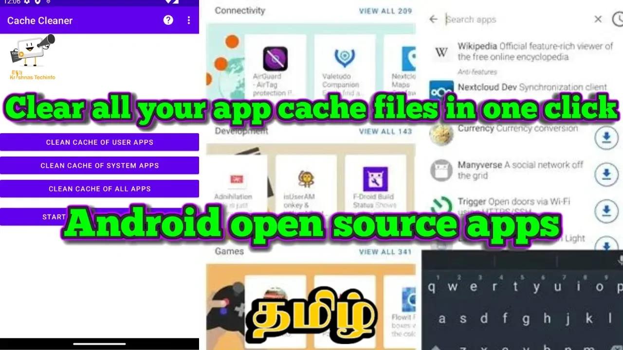 How to Clear ALL Your App Caches with ONE Click?! | Open source Android apps | தமிழ் | 2023