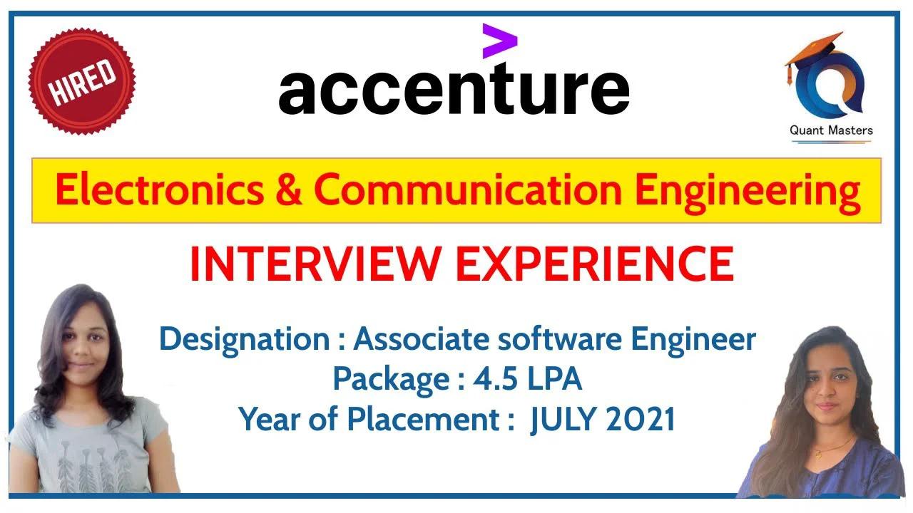 Accenture Interview Experience - JULY 2021 | ECE Student | ASE Role