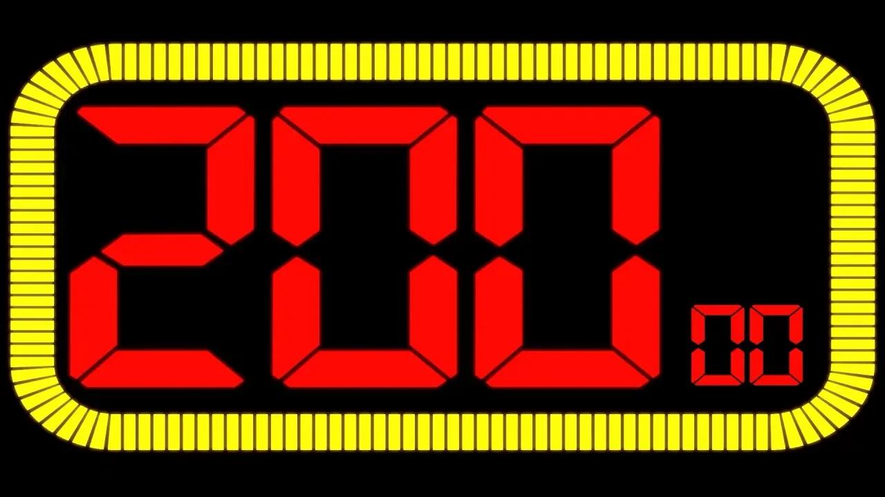200 Seconds Countdown Timer With Relaxing Music No Copyright.[100FPS BIG NUMBERS]