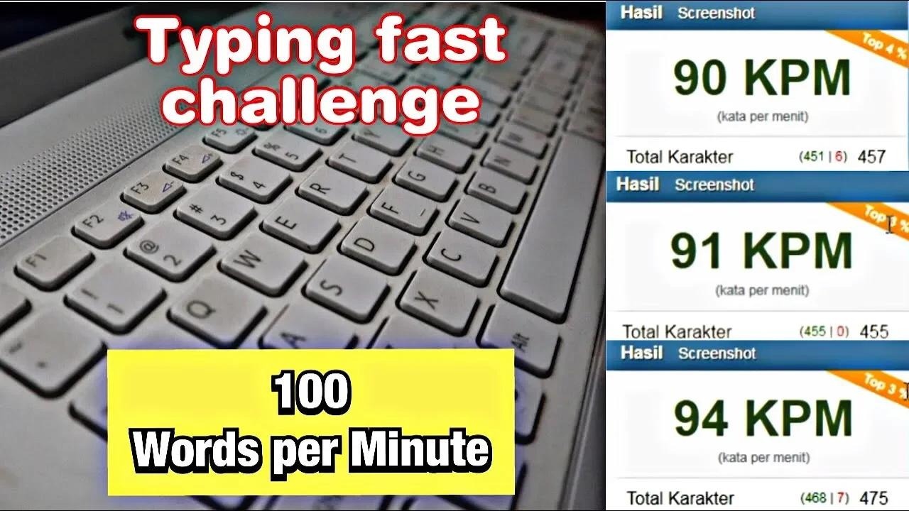 CHALLENGE : TYPING FAST 100 WORDS PER MINUTE || PRACTICE DAY 1
