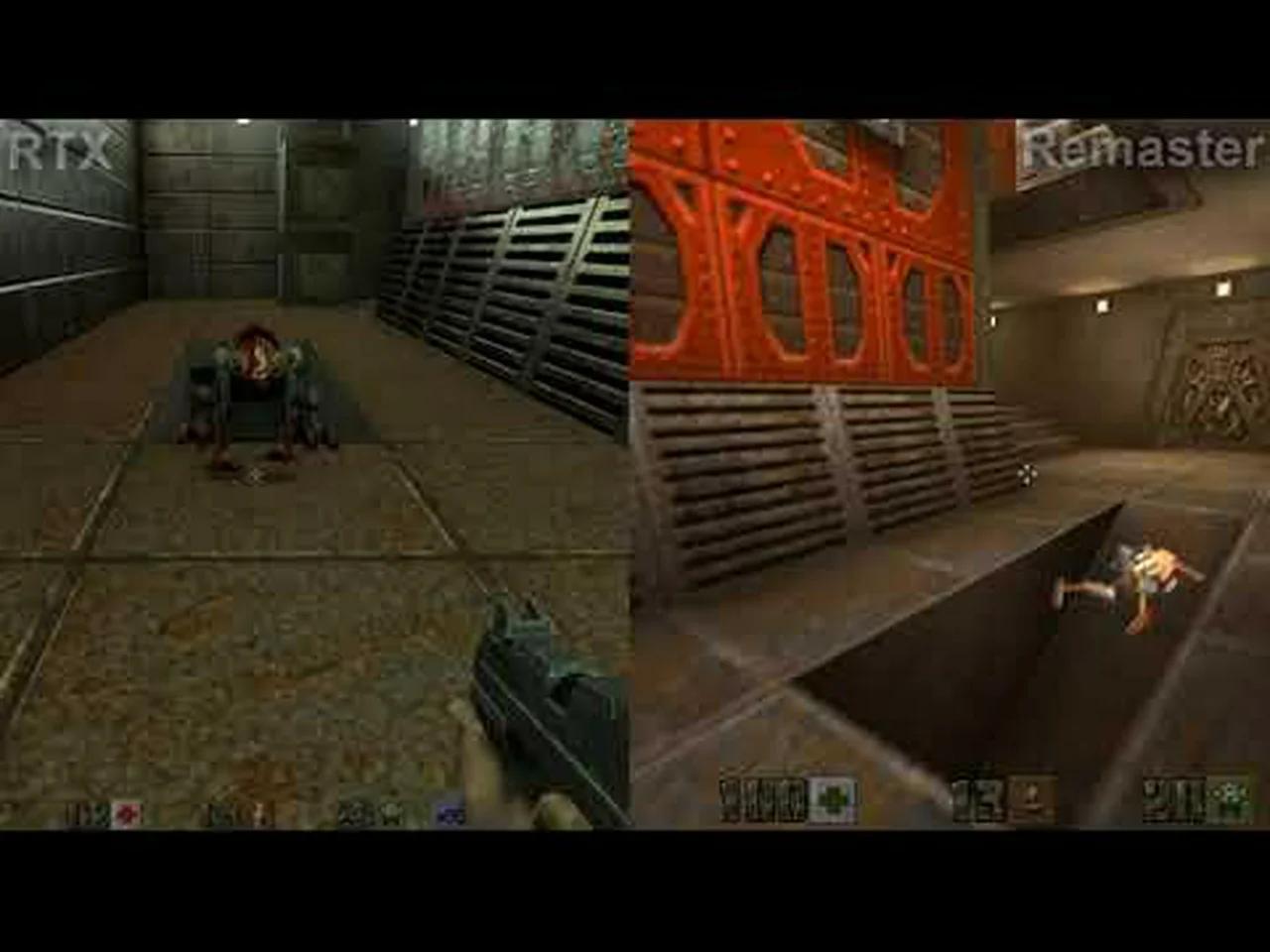 Quake II RTX vs Remaster Comparison -No Commentary-
