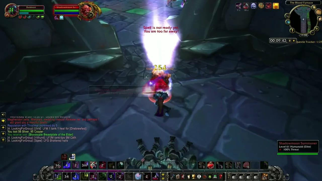 WOW Classic WOTLK Death Knight Instance Grind Solo Leveling Blood Furnace(BF) 61
