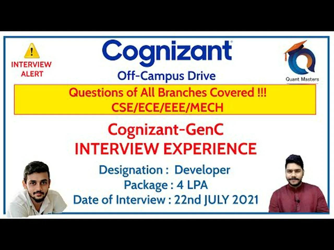 Cognizant-GenC Interview Experience -22 JULY 2021 | CSE #cognizantgenc ...