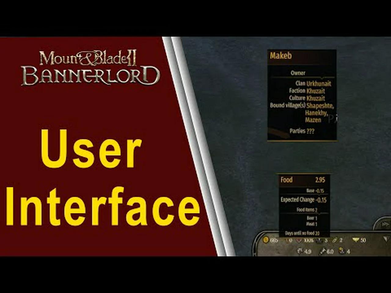 Bannerlord Beginner Guide - User Interface - Campaign Map #bannerlord