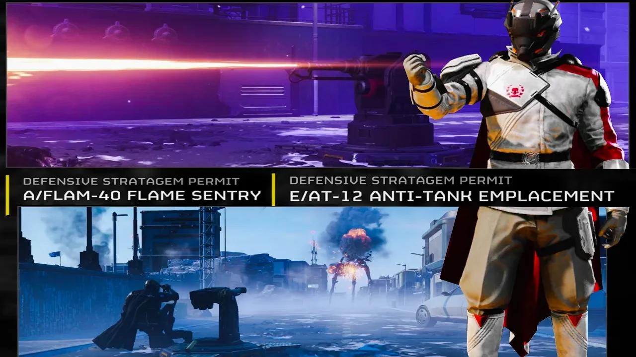 Helldivers 2 Flame Sentry Anti Tank Emplacement vs Illuminate Super ...