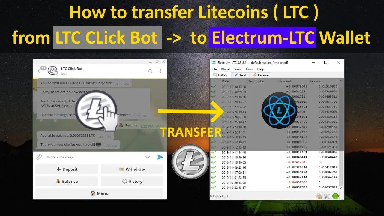 How to transfer Litecoin from Telegram LTC Bot to Electrum-LTC wallet byAO