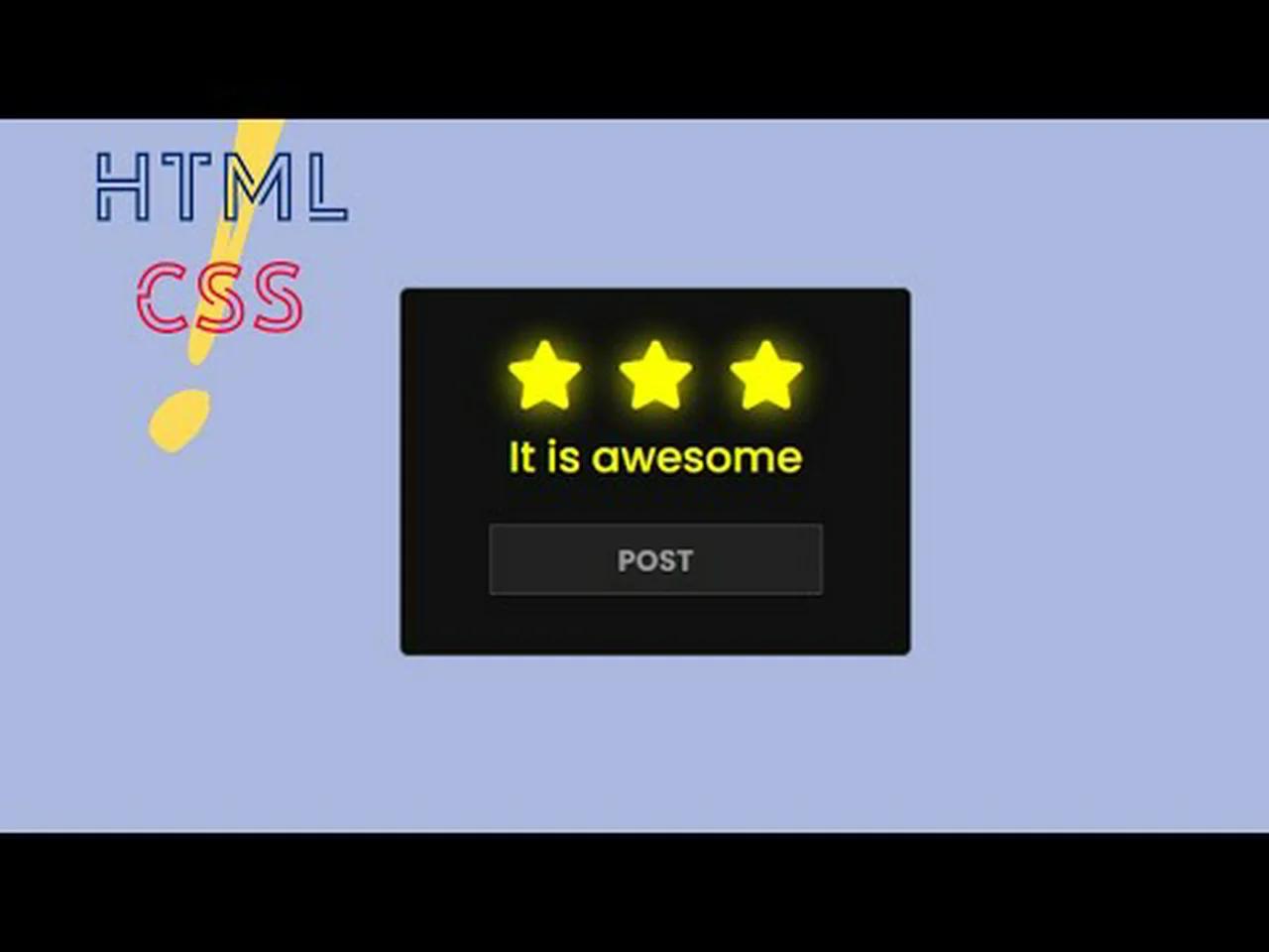 Creating a RESPONSIVE Three Rating Stars HTML, CSS AND JAVASCRIPT, Part: TWO