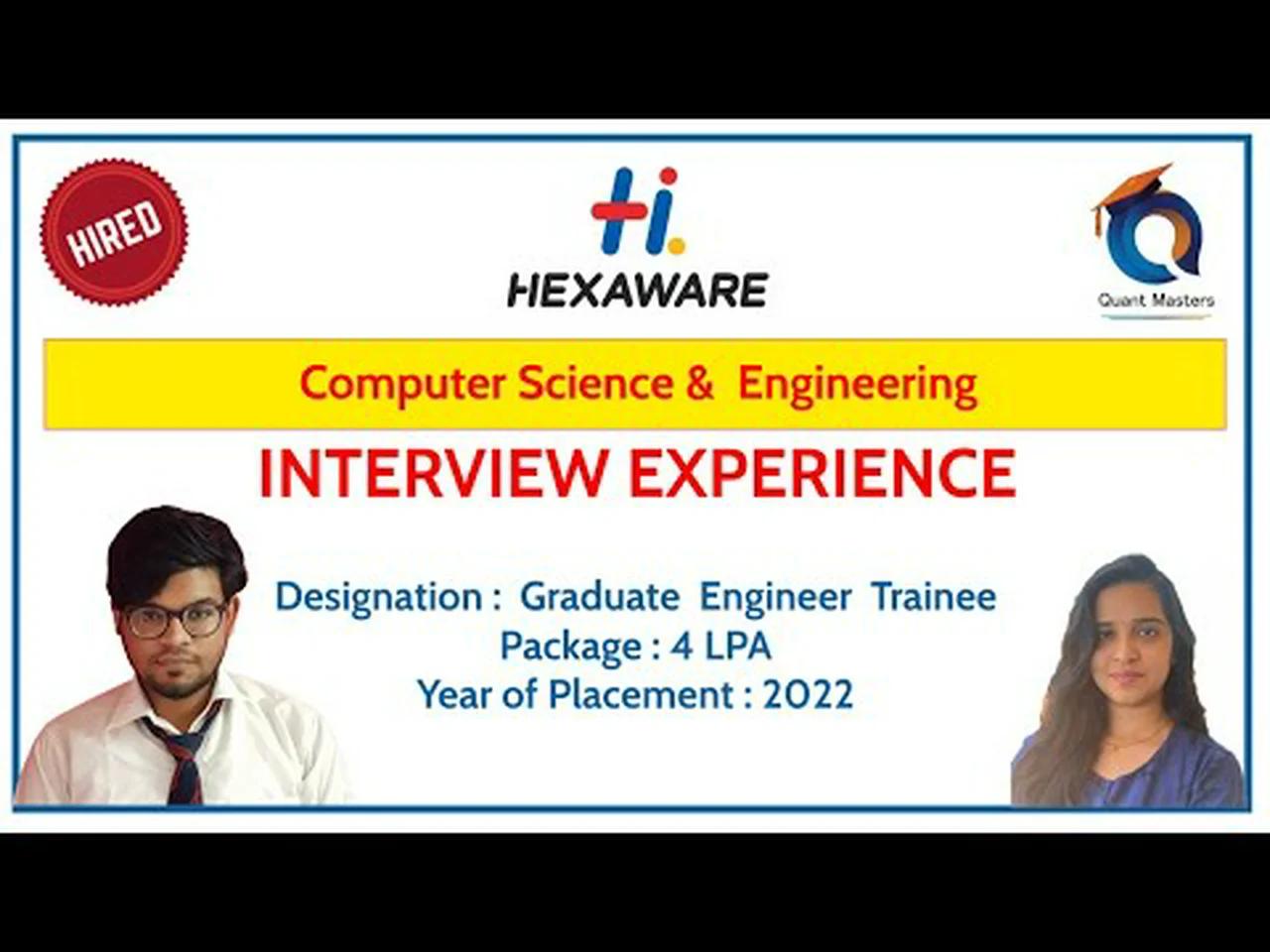 Hexaware interview Experience -2022| Designation: Graduate Engineer Trainee