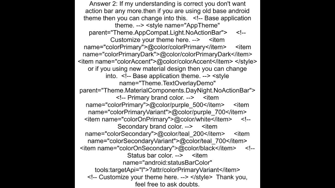 How to hide Action Bar in Android Studio 4 1 How to hide Action Bar in Android Studio 4 1