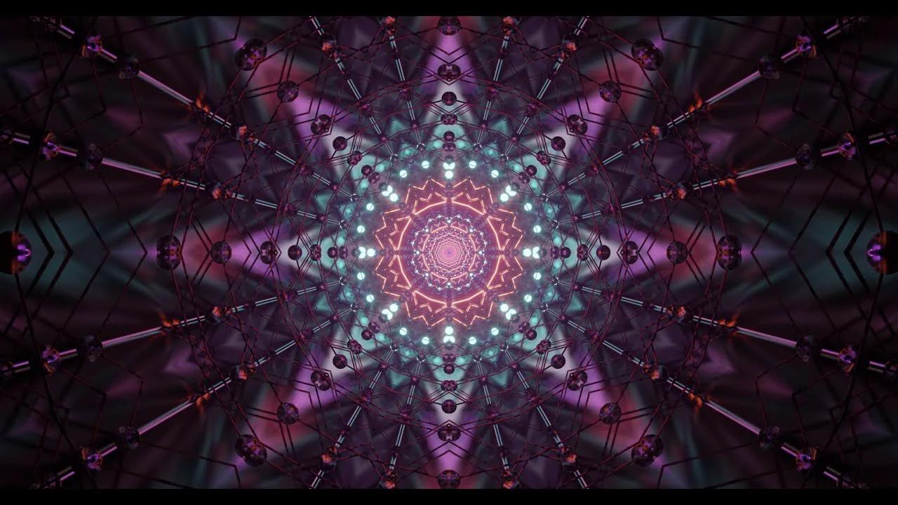 "Green, Orange, Blue Wireframe Art | 1 Hour Neon Tunnel | 4K Live ...