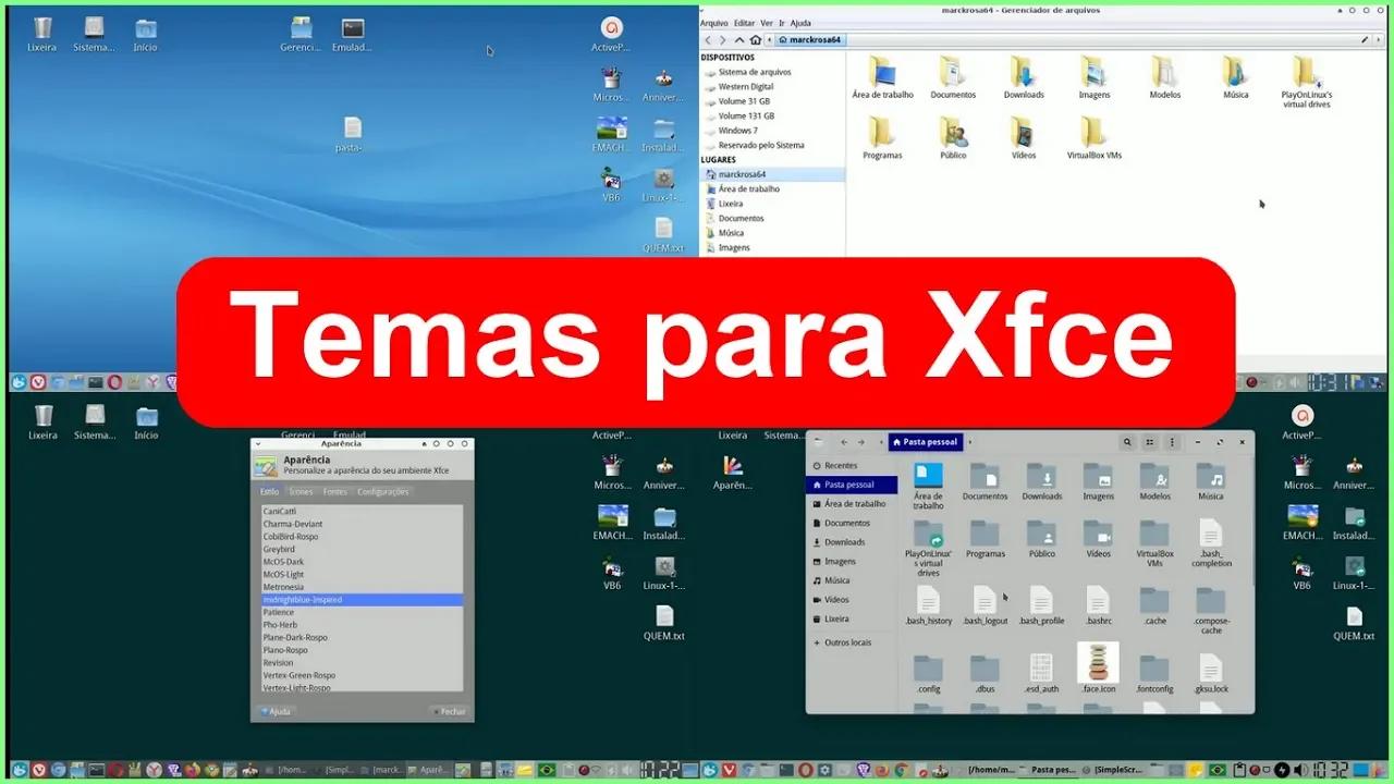 Como personalizar Linux Xfce Alterar temas e icones Zorin 95 theme ...