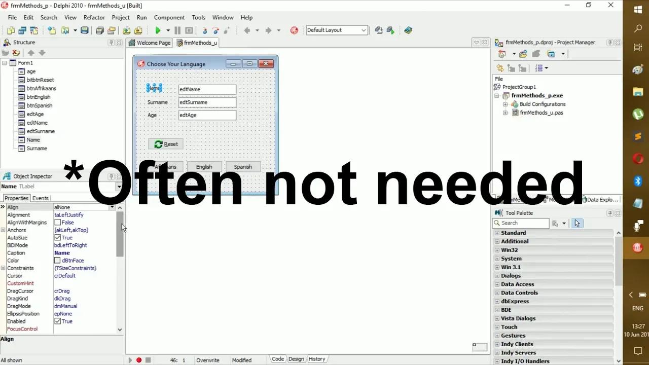Changing Properties Delphi Tutorial Part 5