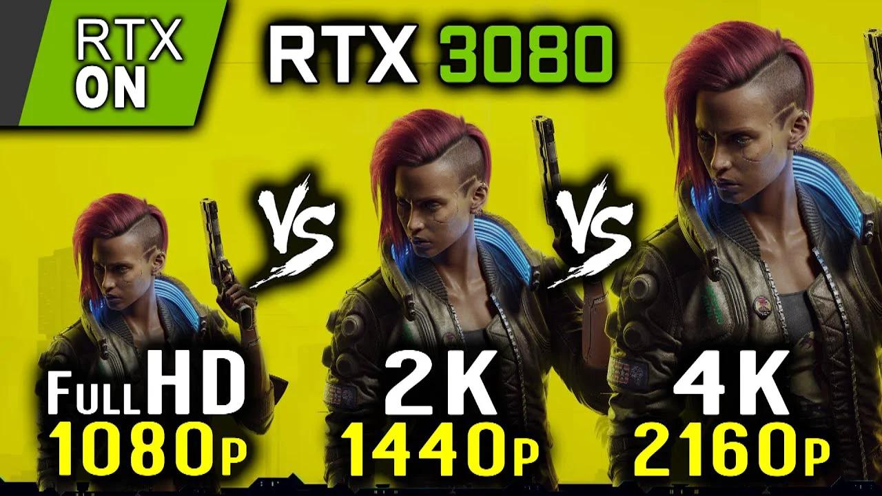 Cyberpunk 2077 - RTX - ON 1080p vs 1440p vs 2160p 4K | RTX 3080 - HD vs ...