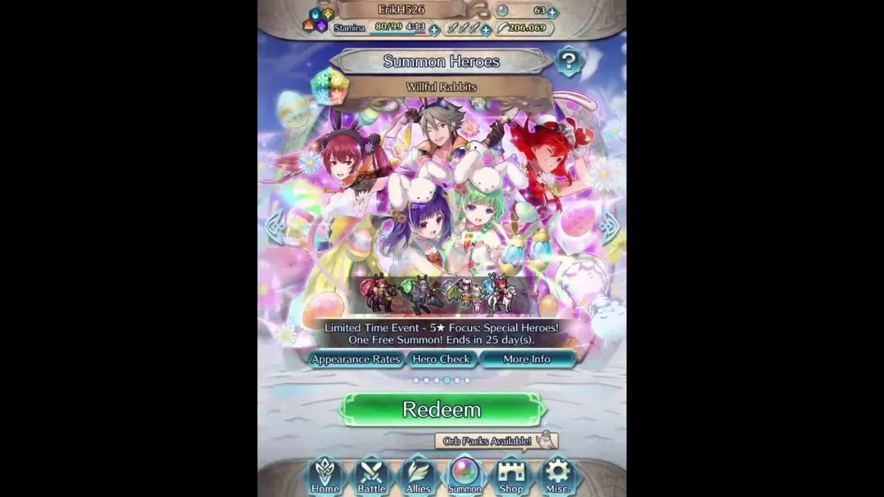 ErikH526 - Fire Emblem Heroes - Willful Rabbits Summoning Event - 03-22 ...