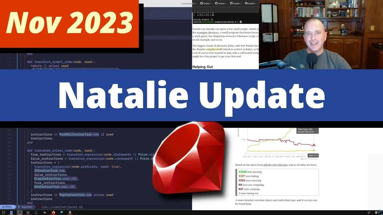 Natalie Update: Nov 2023 | Ruby | Compilers