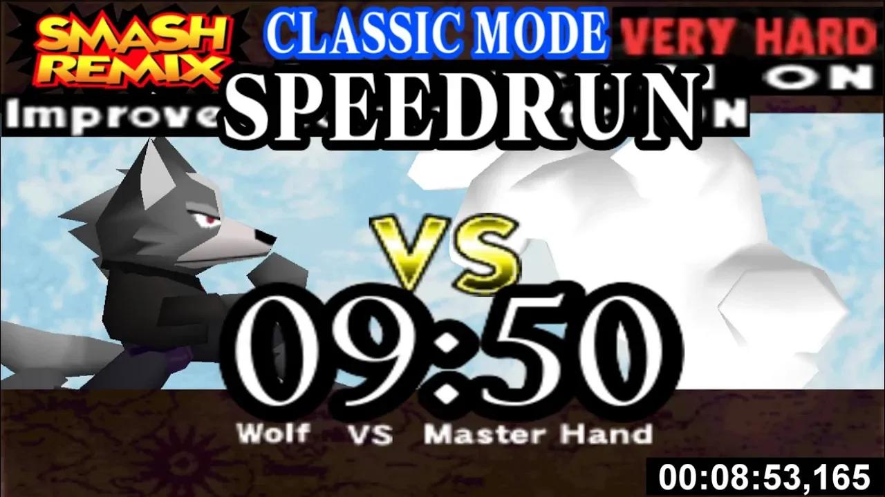Smash Remix - Classic Mode Speedrun with Wolf (VERY HARD) in 09:50