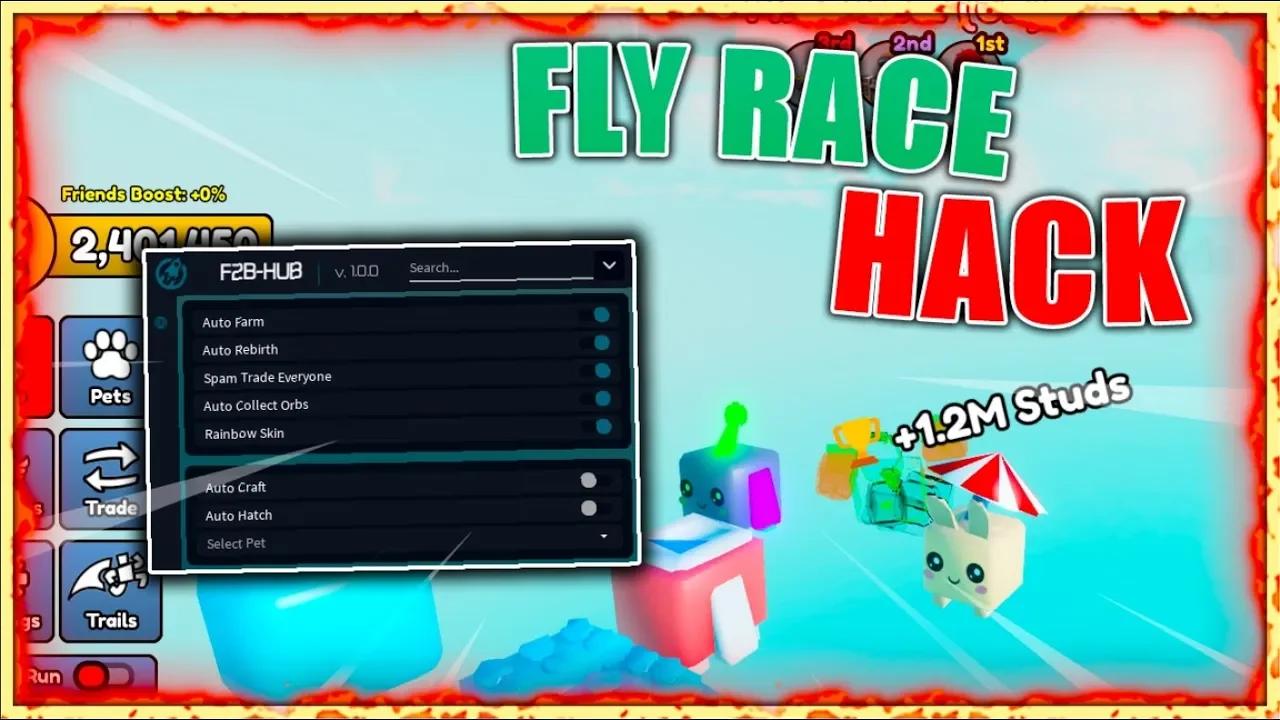 FLY RACE Script Hack Pastebin | INFINITE TROPHY, AUTO REBIRTH, AUTO ...
