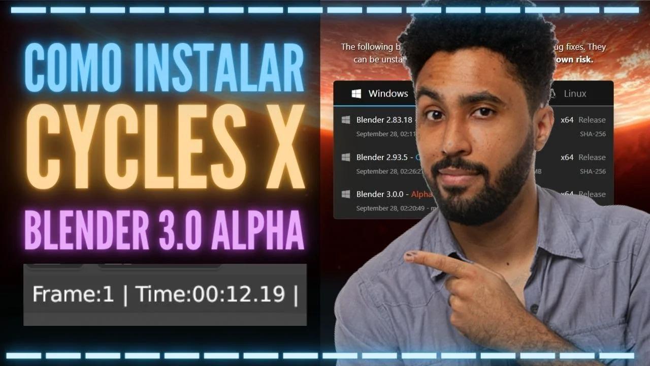 😉COMO BAIXAR E INSTALAR O CYCLES X - Blender 3.0 alpha