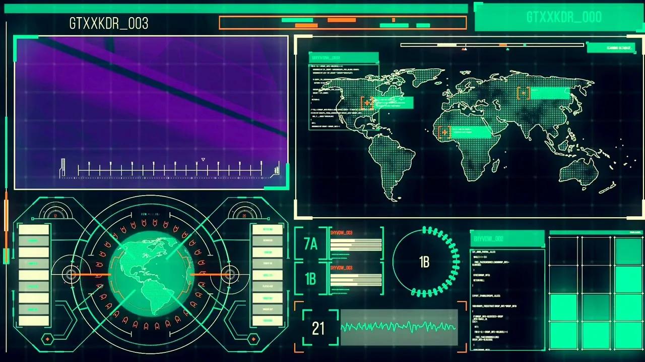 Hacking screen 1 hour with sound | Futuristic hacking screen one hour