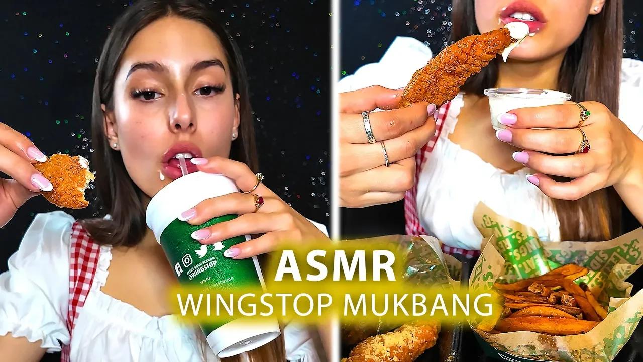 ASMR Messy Wingstop Mukbang 😋🍗 Satisfying Crispy Tenders & Saucy Sounds