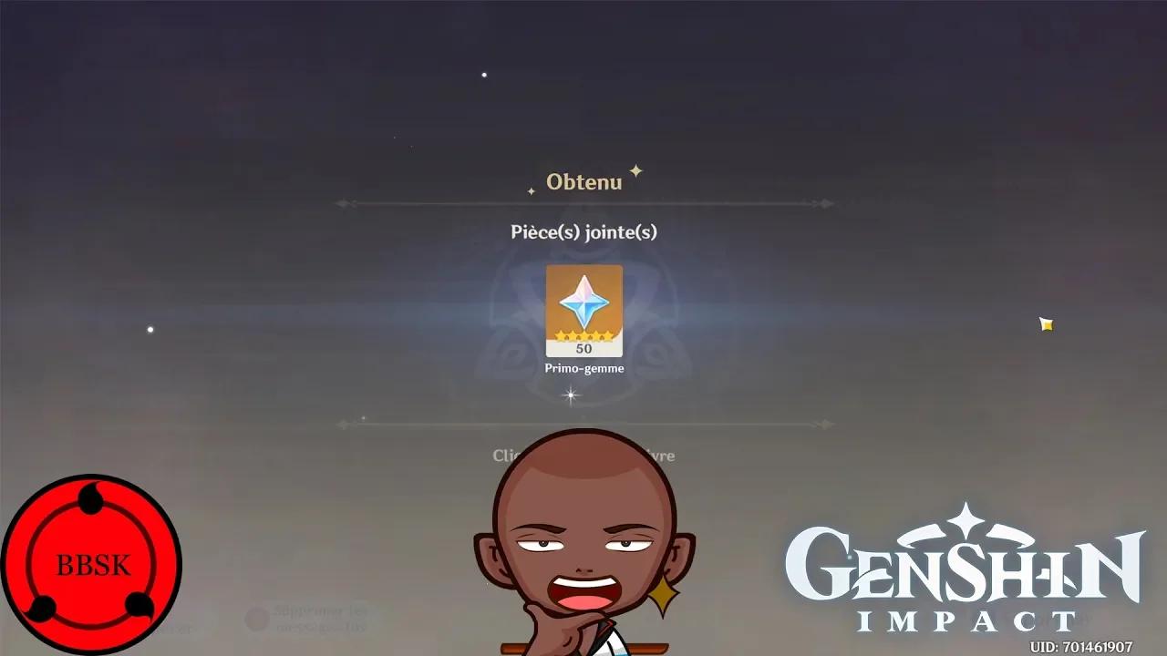 Genshin impact des primo-gemme gratuit à récupérer