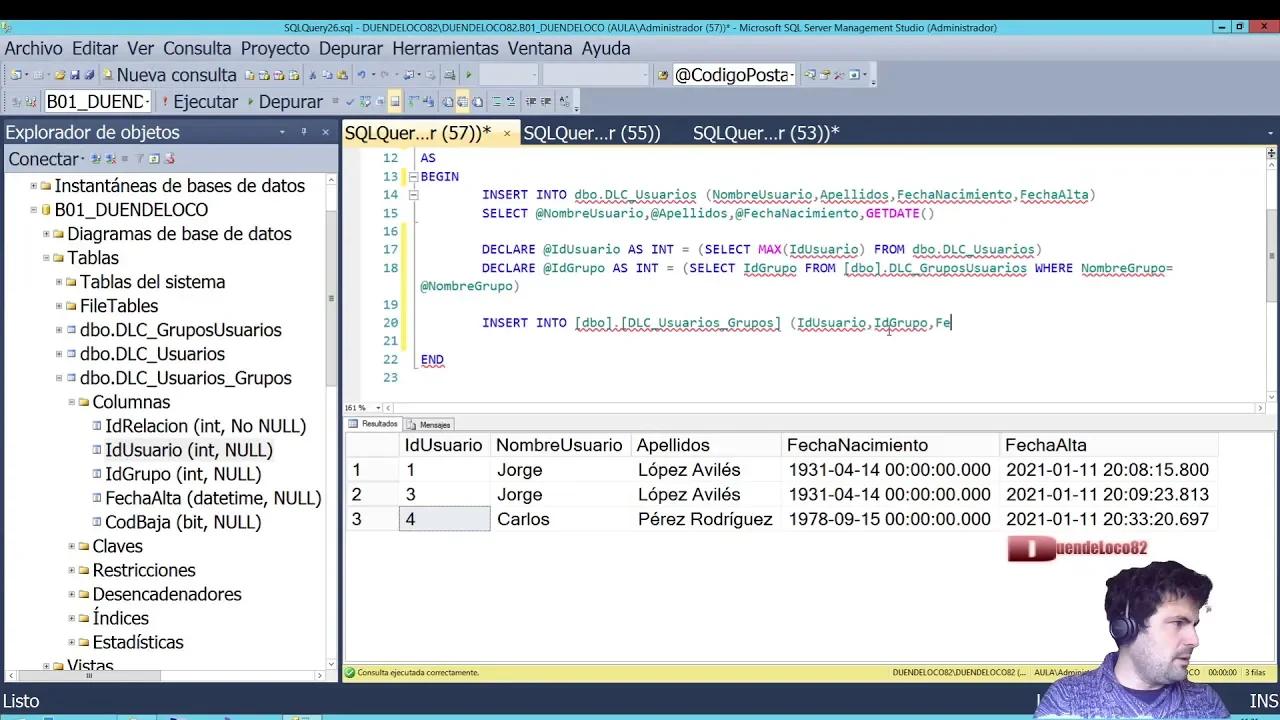 SQL Modificar Procedimiento Insertar Datos Varias tablas