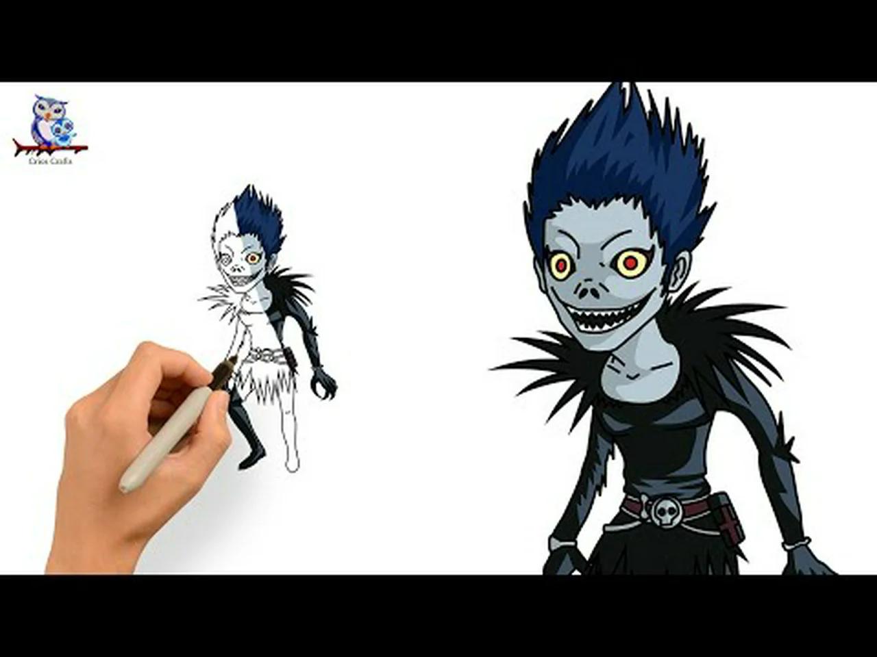 How to Draw Ryuk Death Note Manga - Tutorial