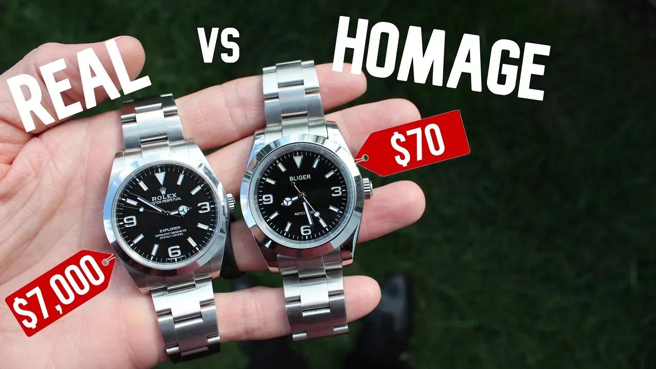 Real Rolex Explorer -VS- Homage from AliExpress | Side by Side Watch ...