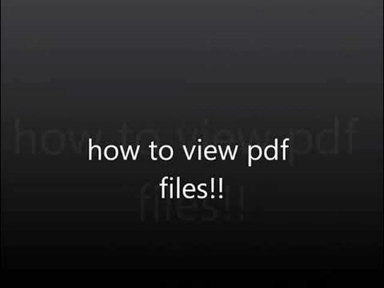 how to view pdf files