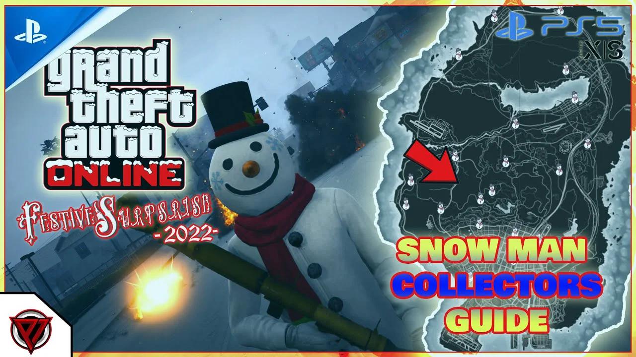 GTA Online FESTIVE SURPRISE! All 25 Snowman Locations FREE Snowman ...